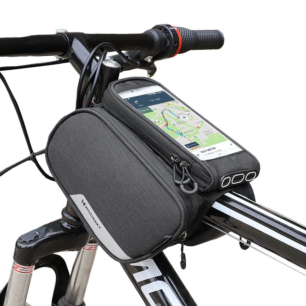 Wozinsky frame bike bag detachable phone cover up to 6.5 1.5l black WBB7BK Hurtel